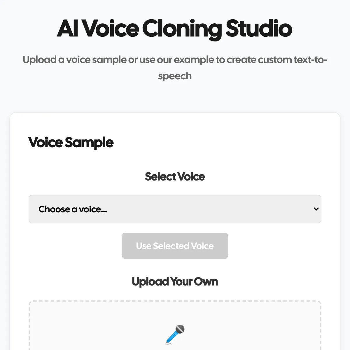 AI Text-to-Speech Voice Cloning