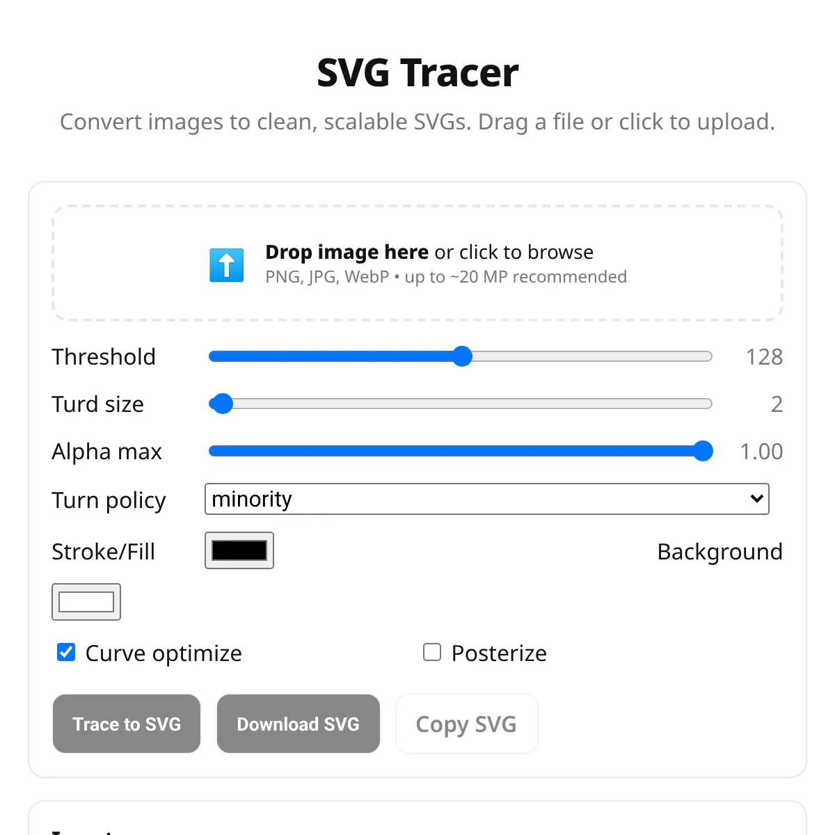 Raster to SVG Tracer