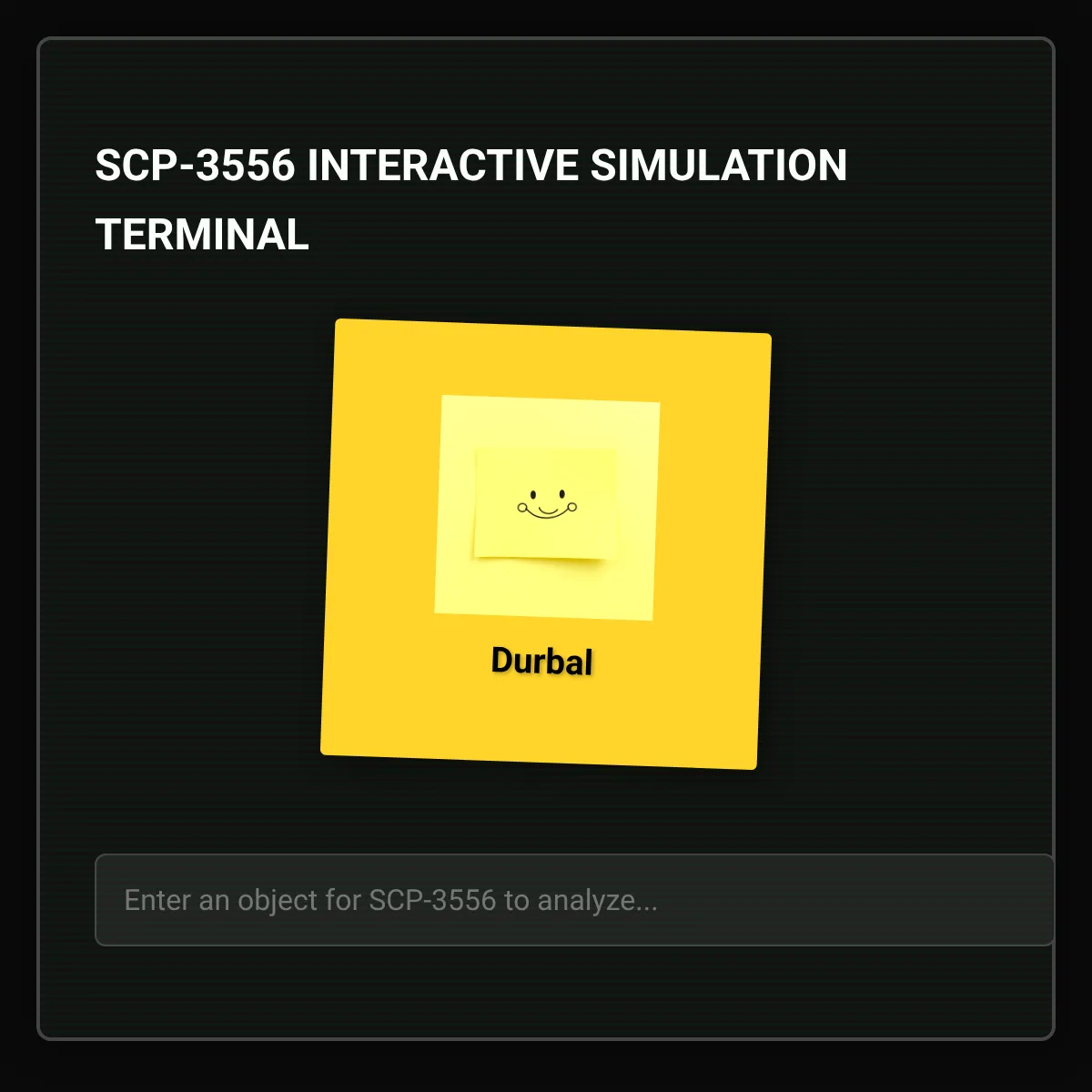 SCP-3556 INTERACTIVE SIMULATION TERMINAL