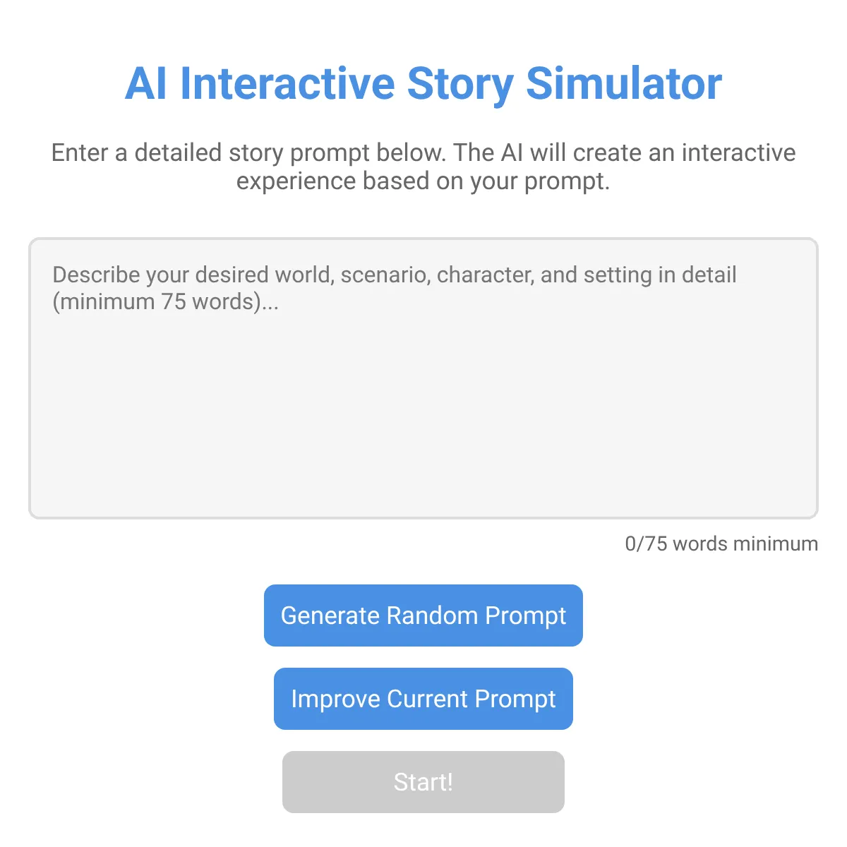 AI Interactive Story Simulator