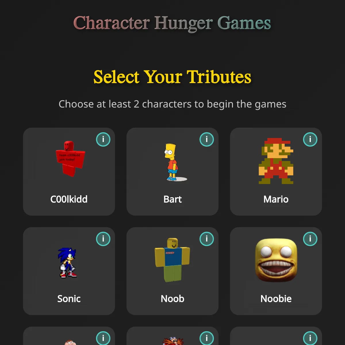 Character Hunger Games