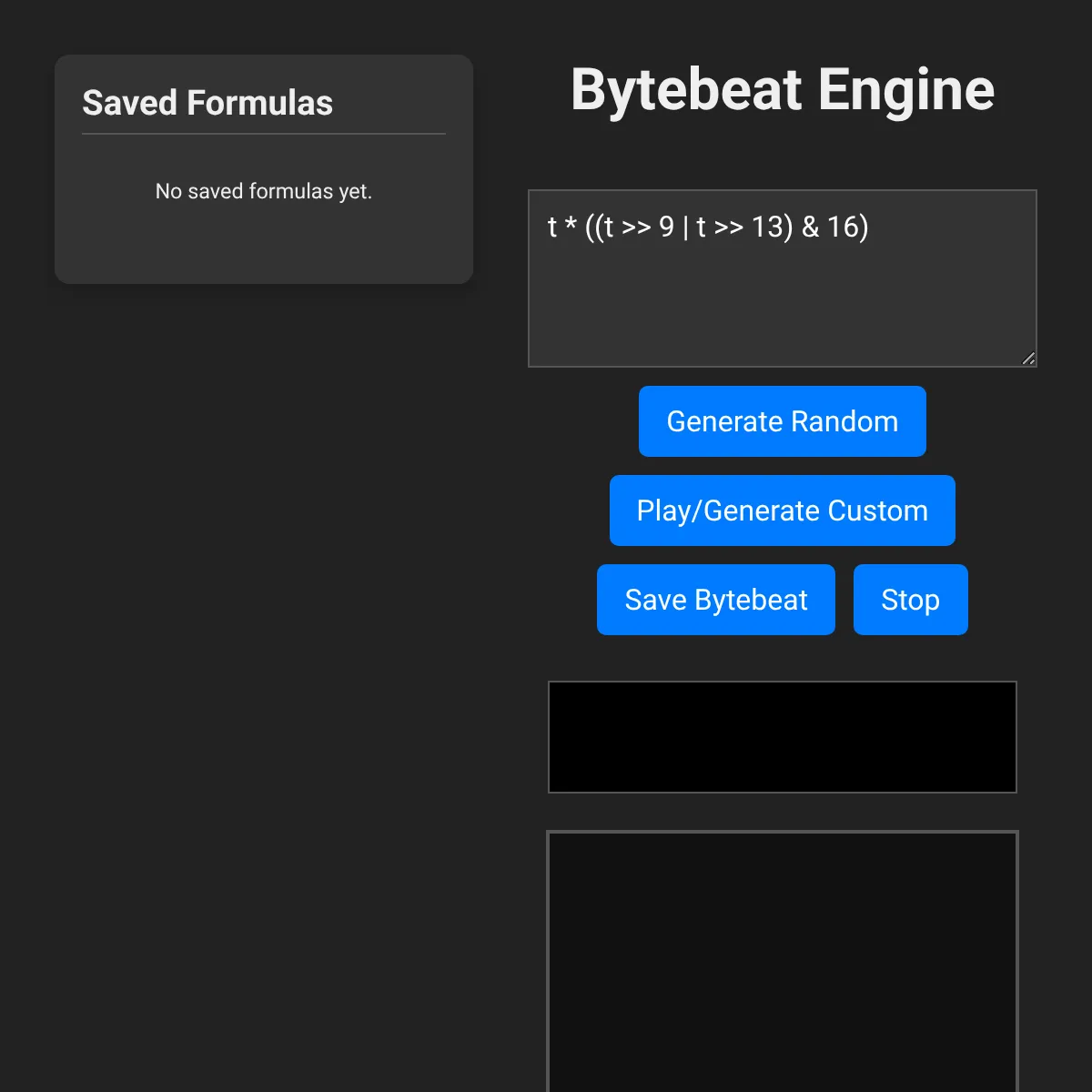 JS Bytebeat Generator
