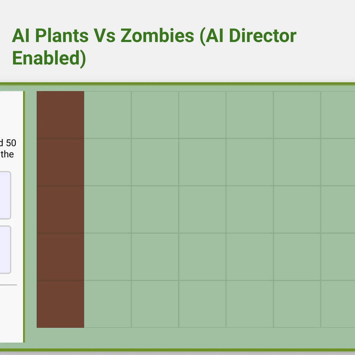 AI Plants Vs Zombies (AI Director Enabled)