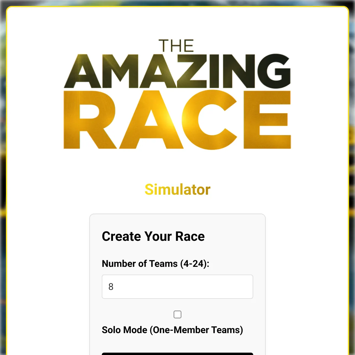 The Amazing Race Simulator