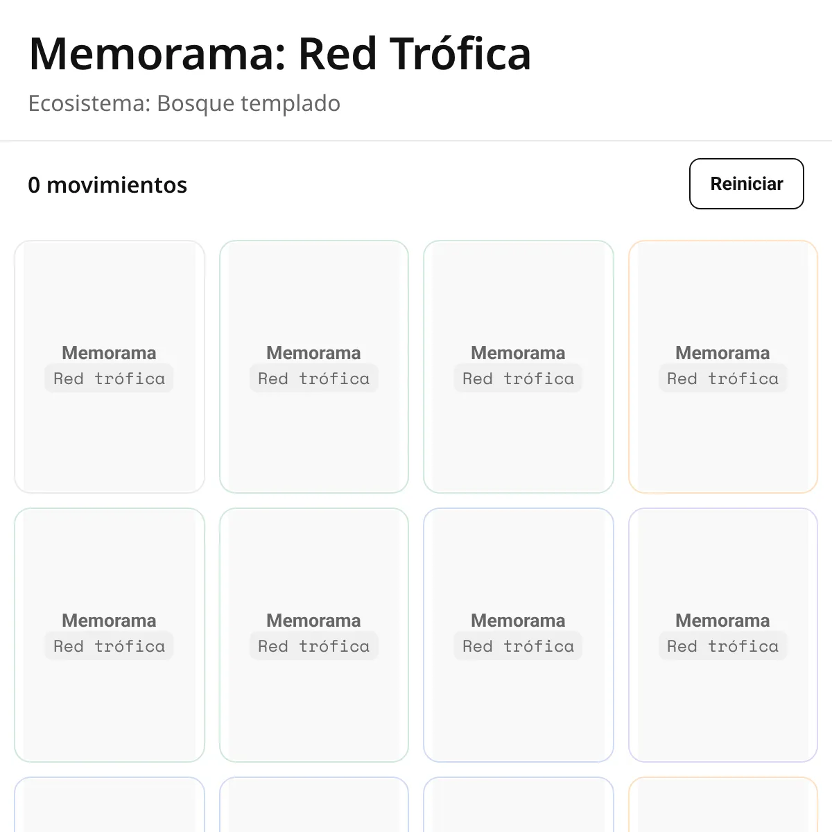 Memorama - Red Trófica (Bosque templado)