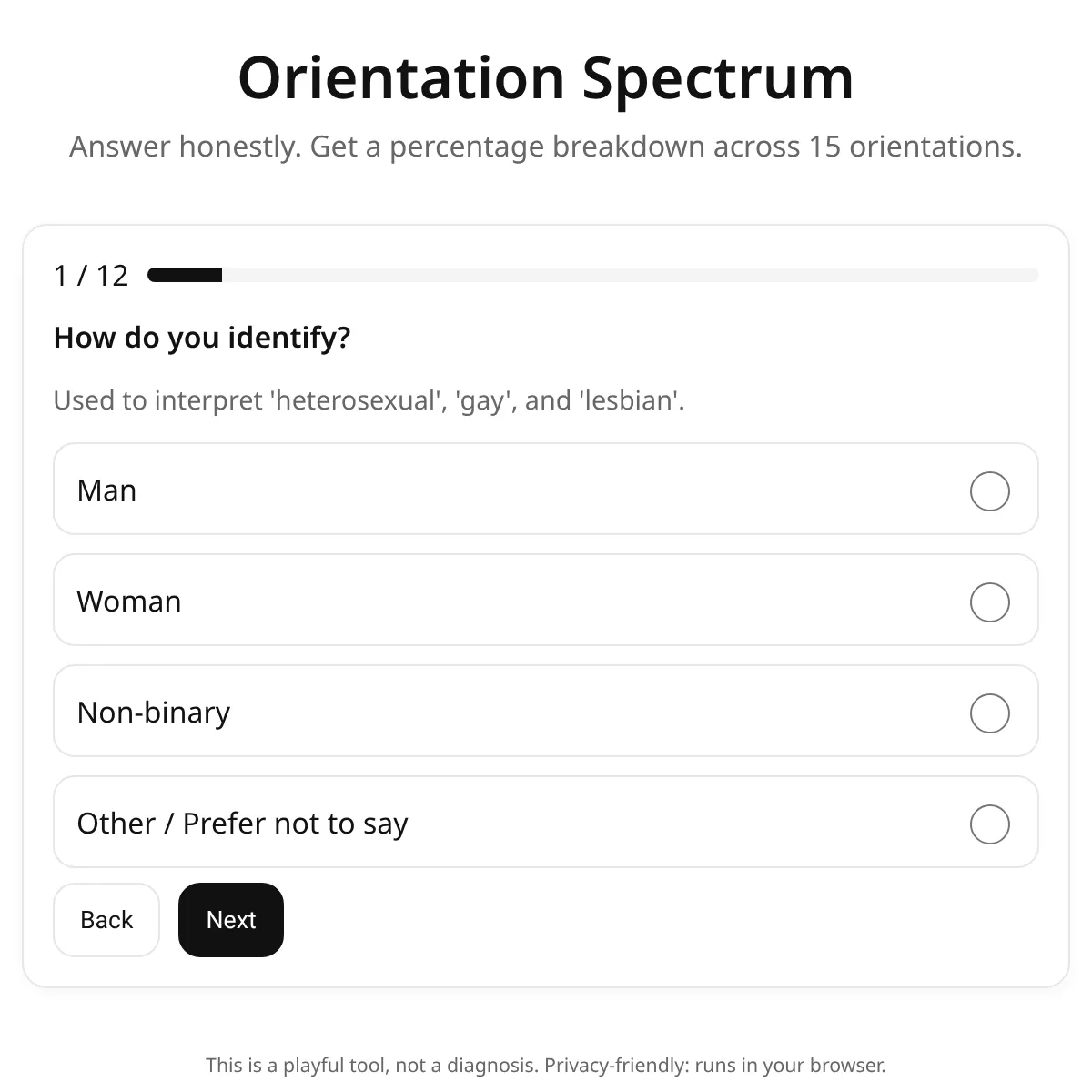 Orientation Spectrum Quiz