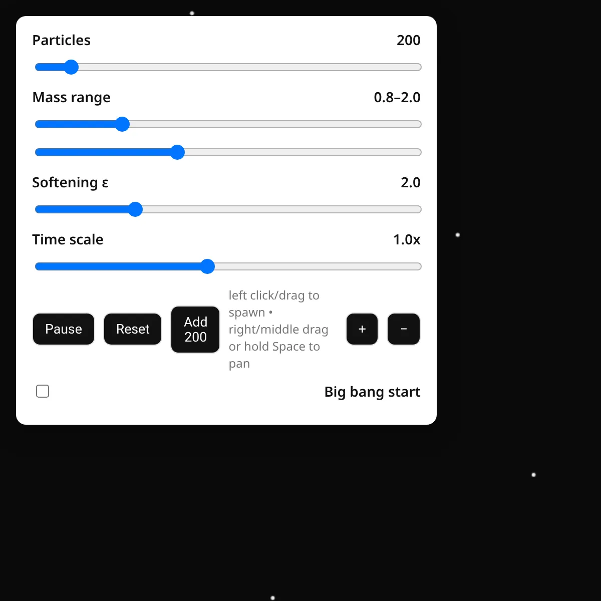 2d Particle Gravity Simulation