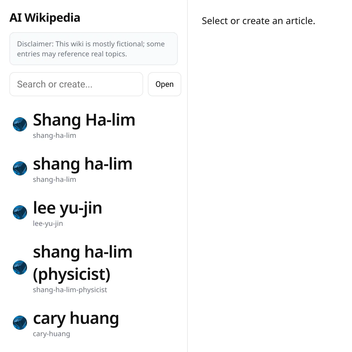 AI Wikipedia but with continuity ig