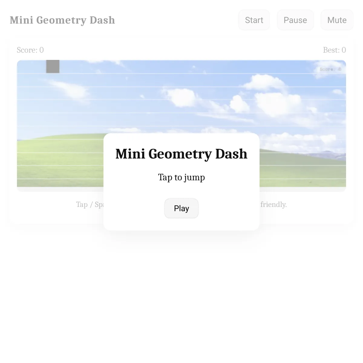 Mini Geometry Dash