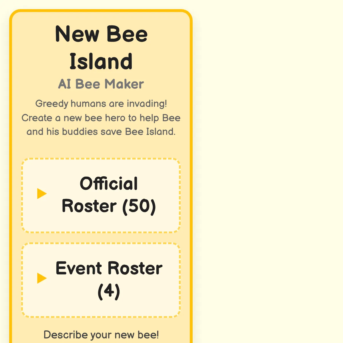 New Bee Island - AI Bee Maker
