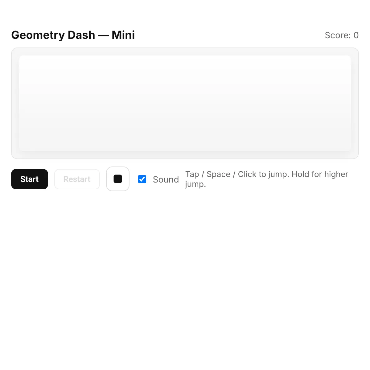 Mini Geometry Dash