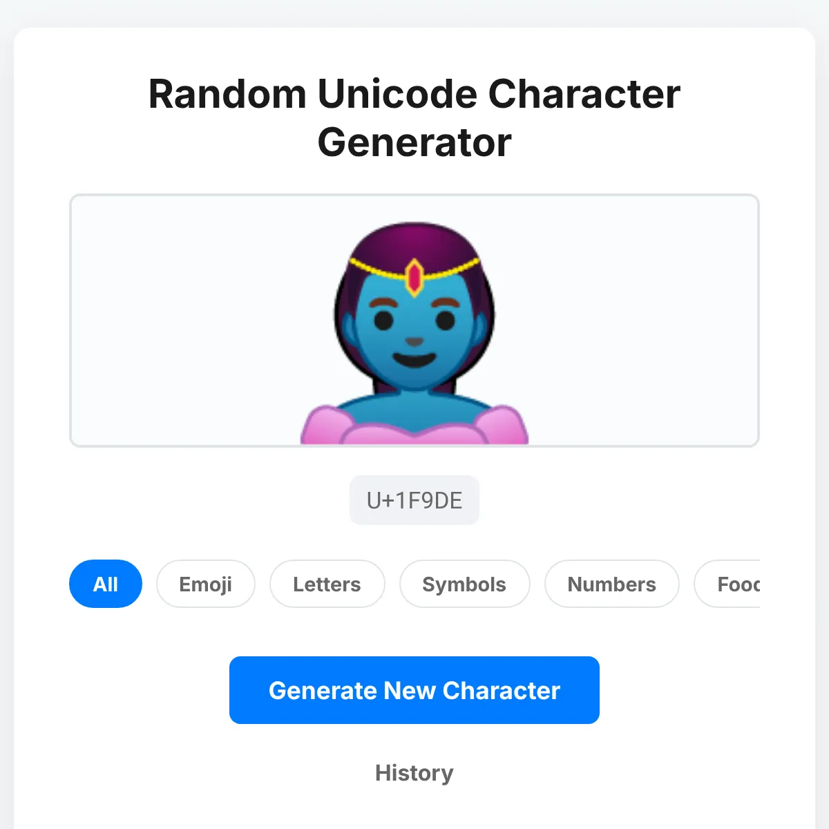 Random Unicode Character Generator