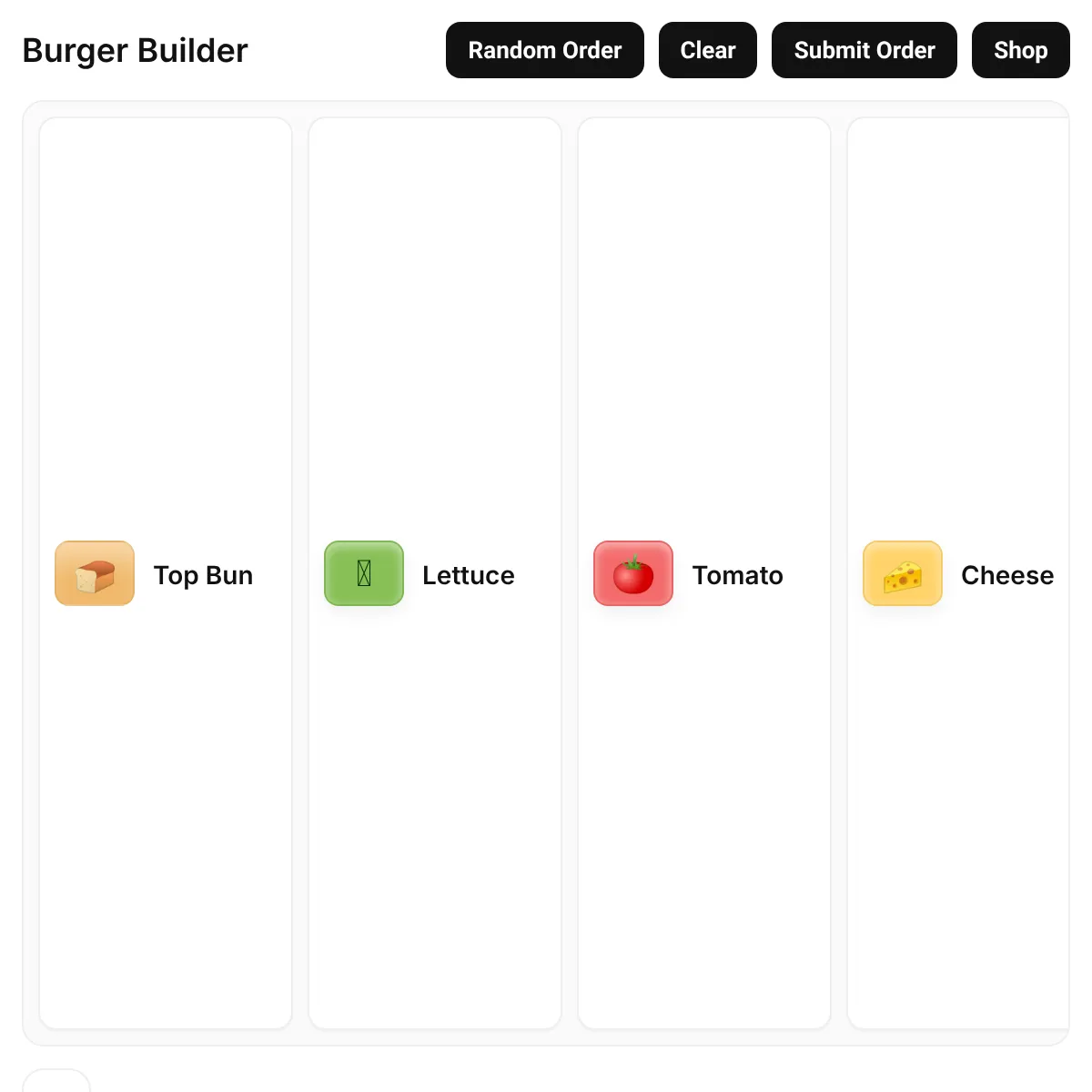 Burger Builder — Drag & Stack (RATINGS)