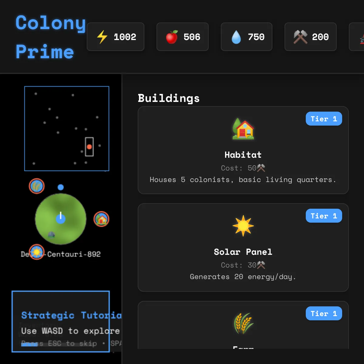 Colony Prime - Space Colonization Simulator