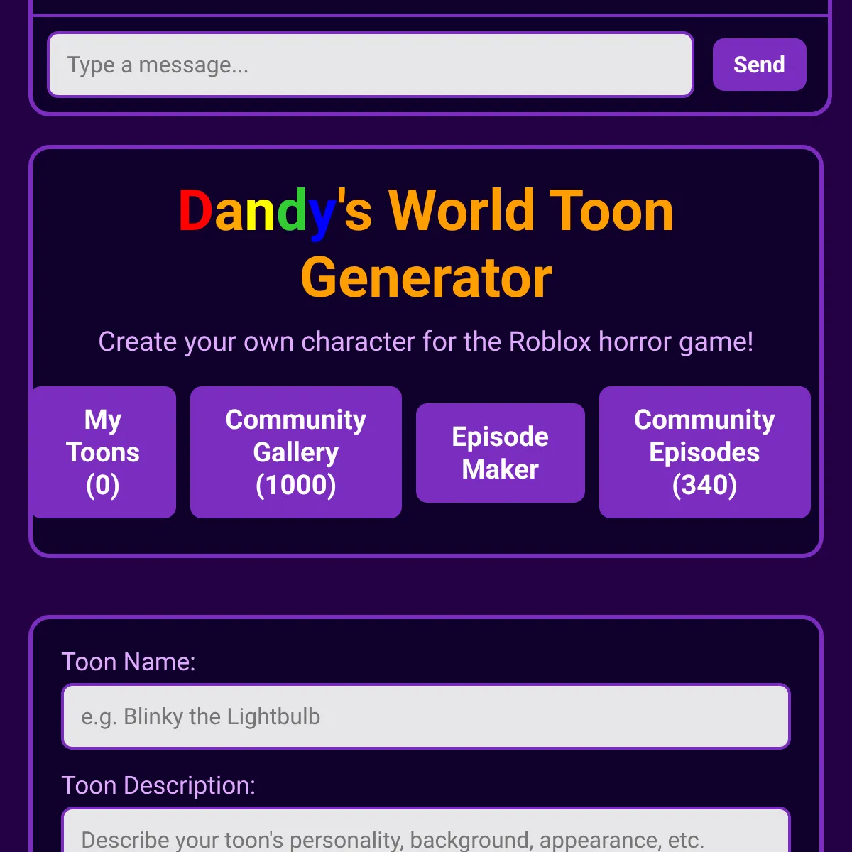 Dandy's World Toon Generator