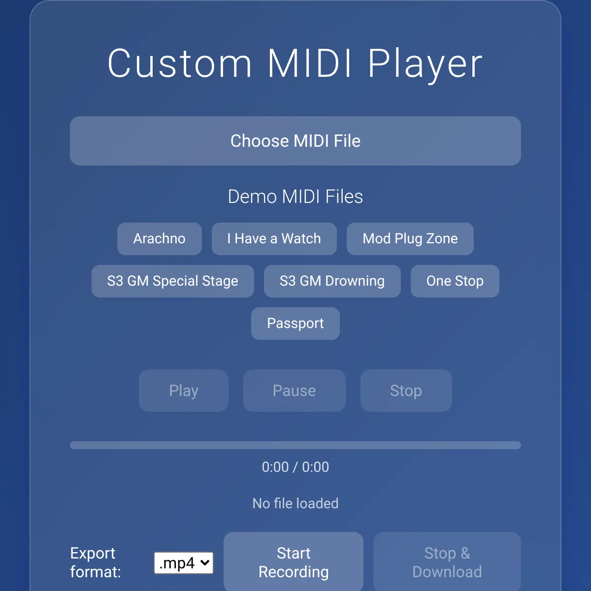 Custom MIDI Player