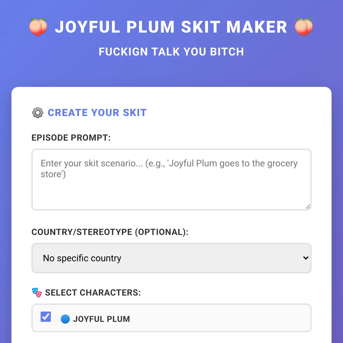joyful plum episode maker