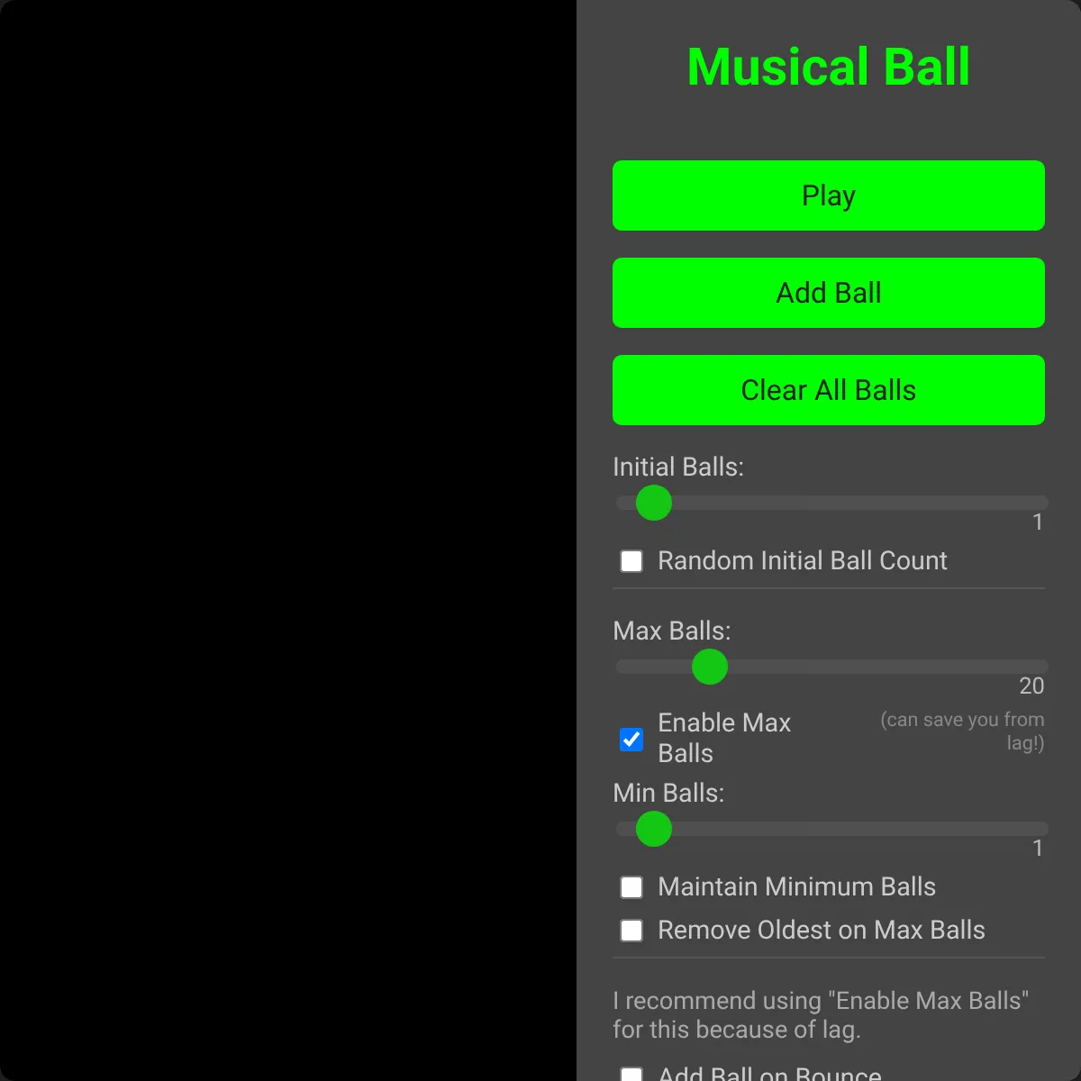 cool musical ball simulator