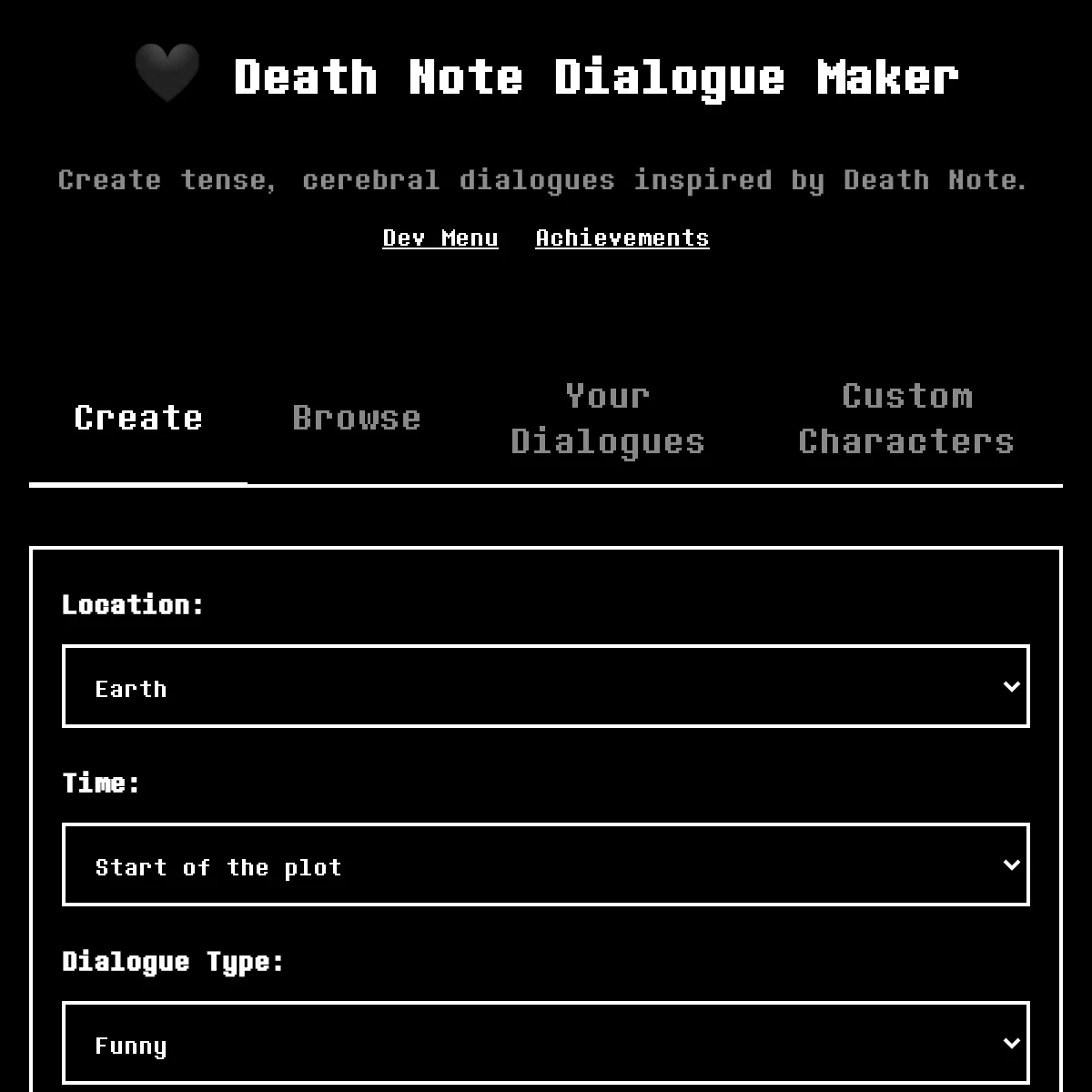 Death Note Dialogue Maker