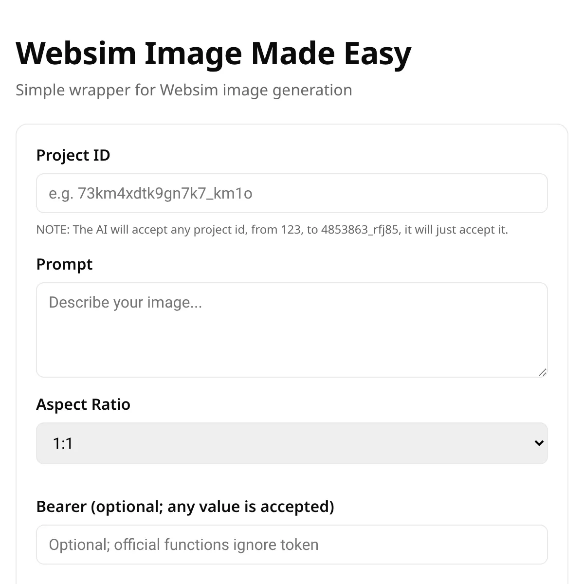 Websim Image Made Easy