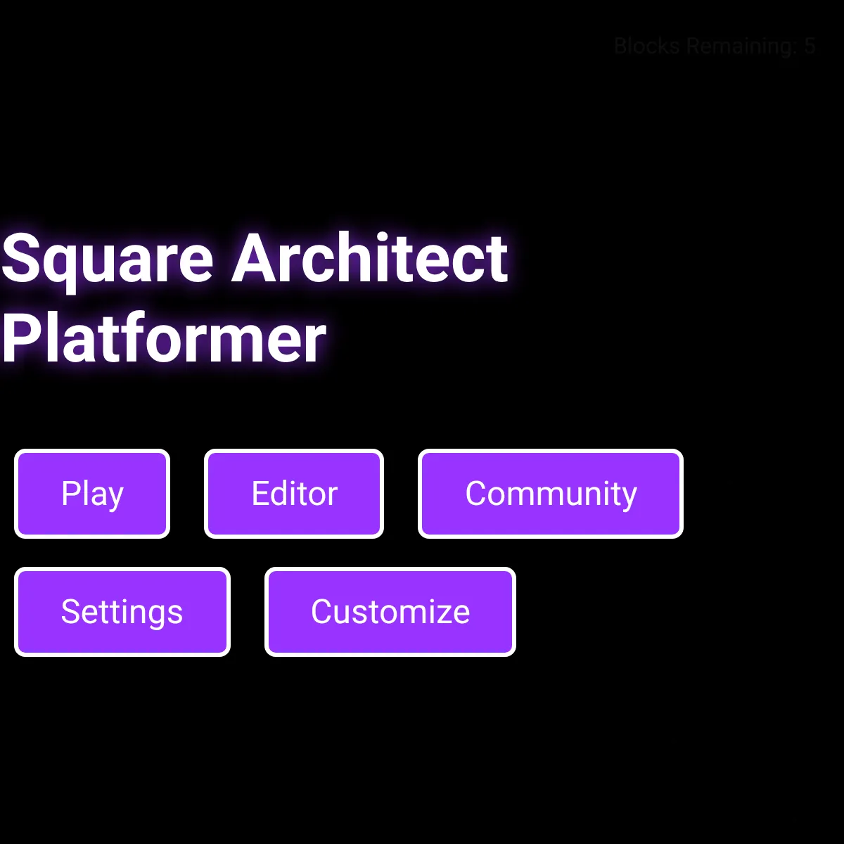 Square Architect Platformer