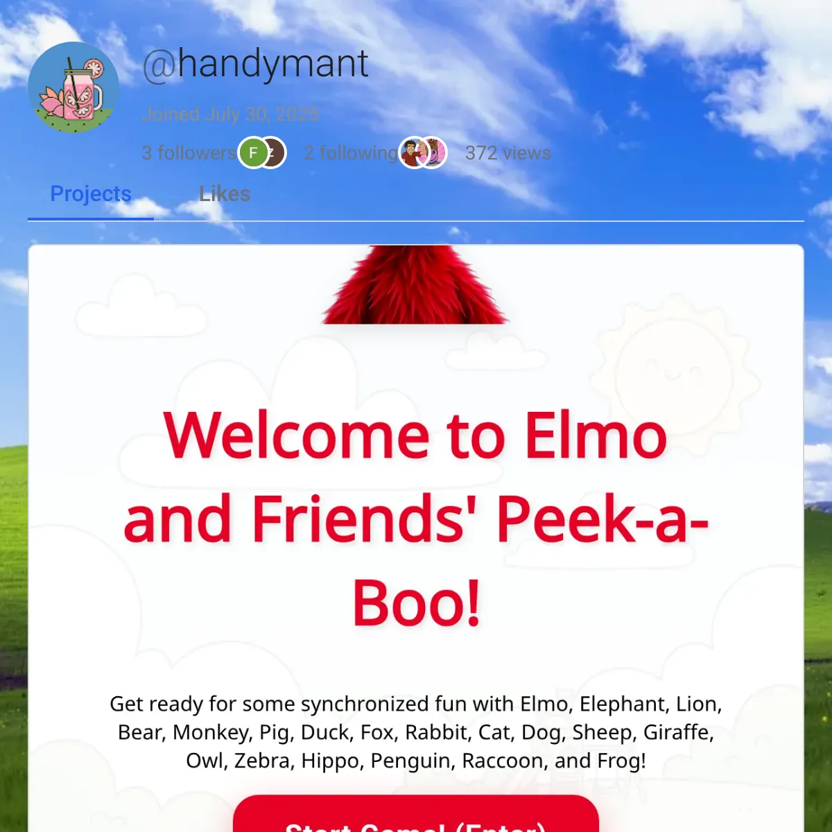 User Profile on Websim