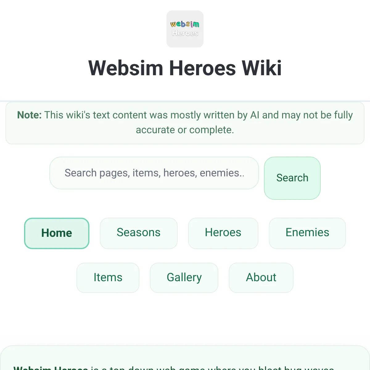 Websim Heroes Wiki