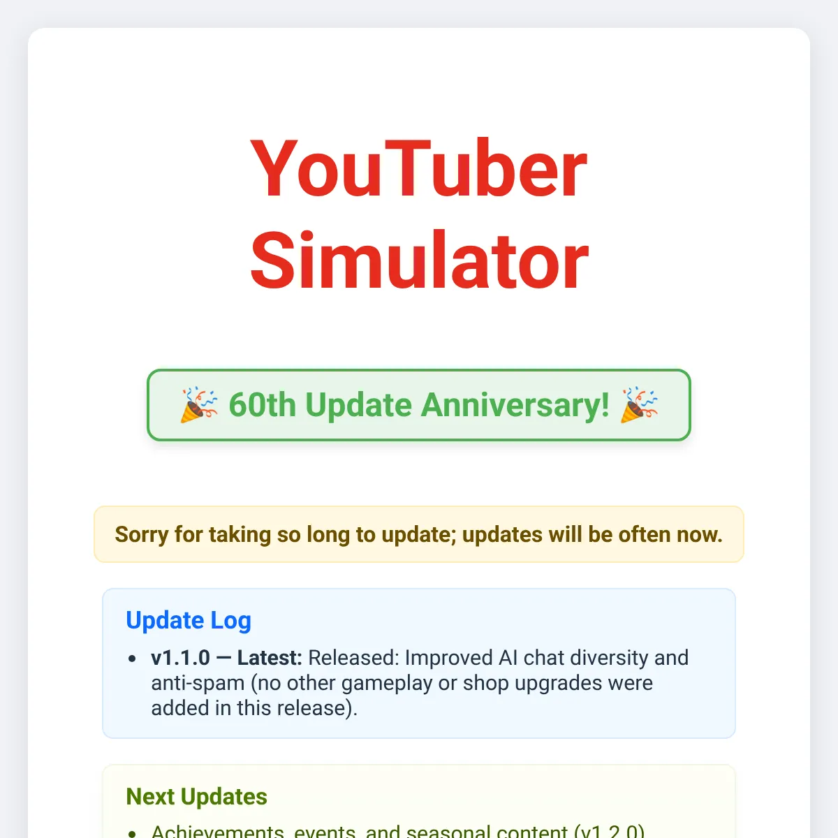 YouTuber Simulator