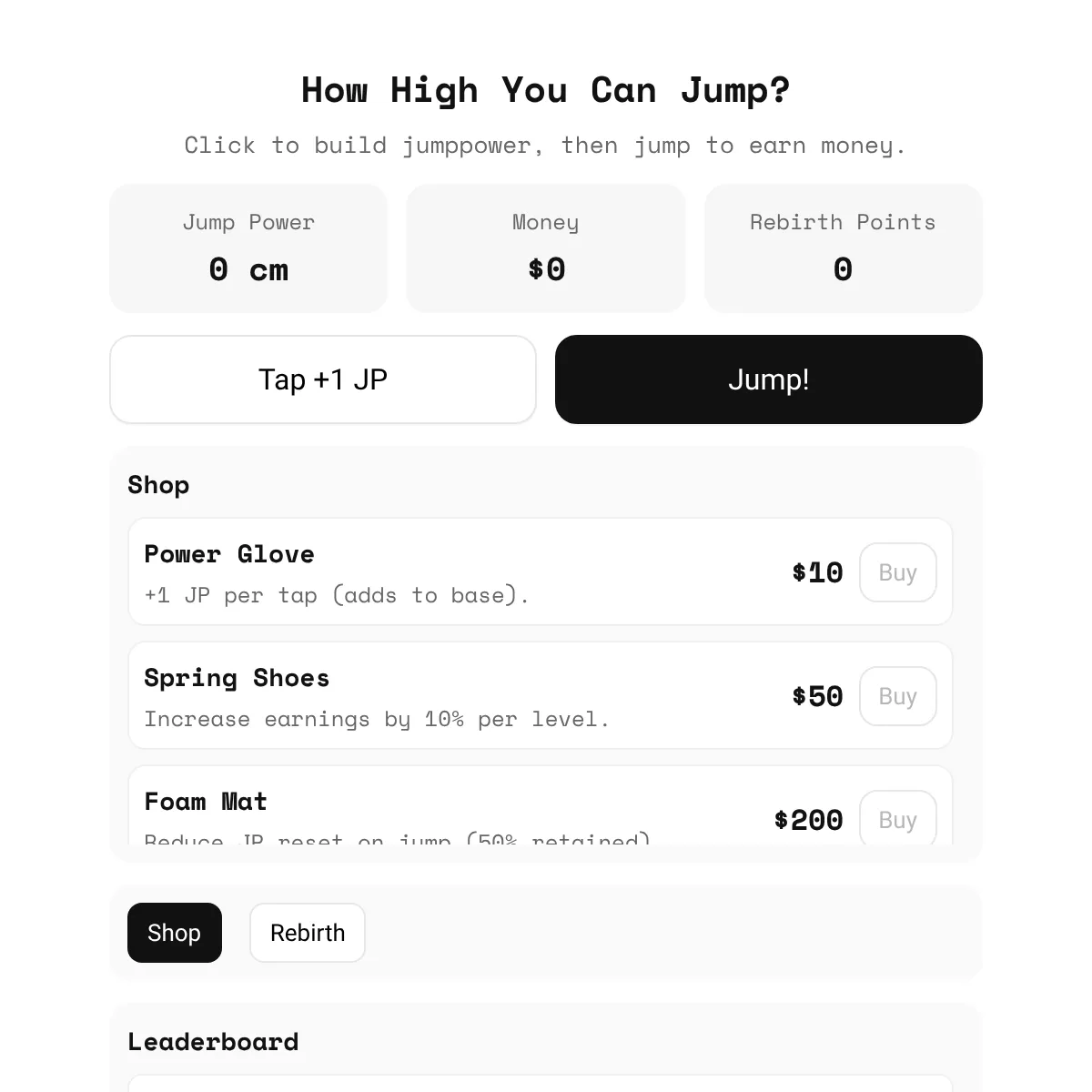 How High You Can Jump? — Clicker