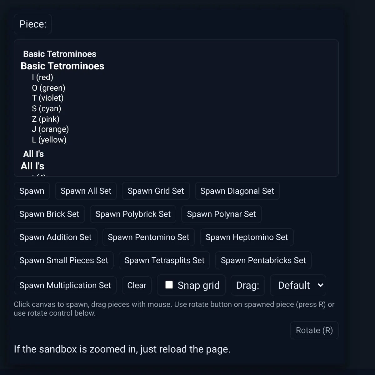 Polyomino Physics Sandbox