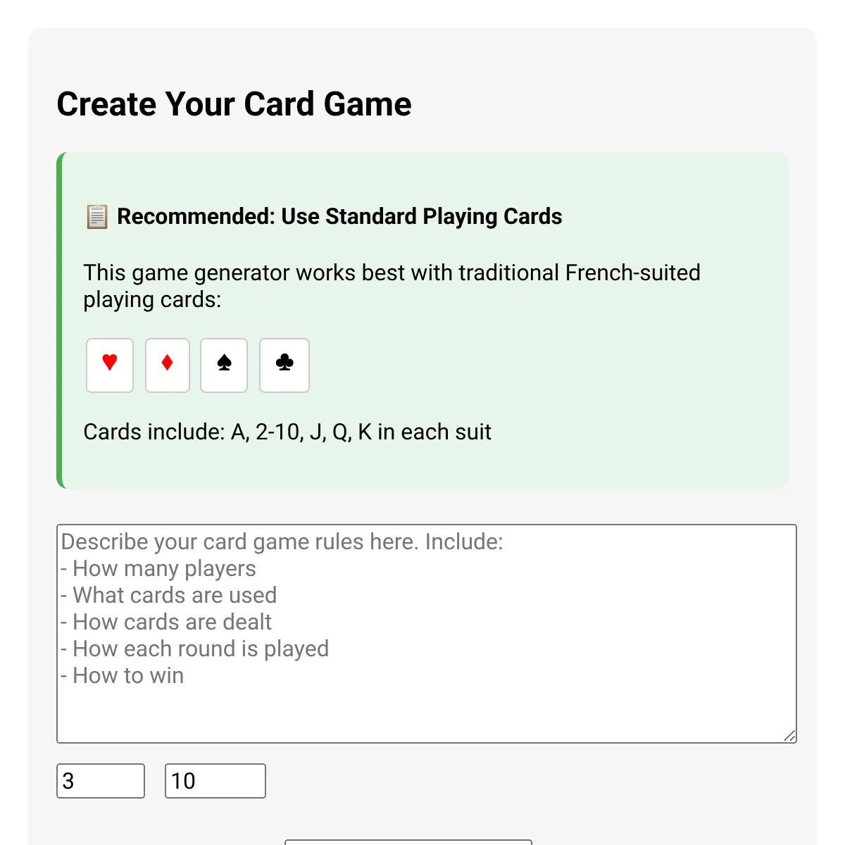 AI Card Game Generator