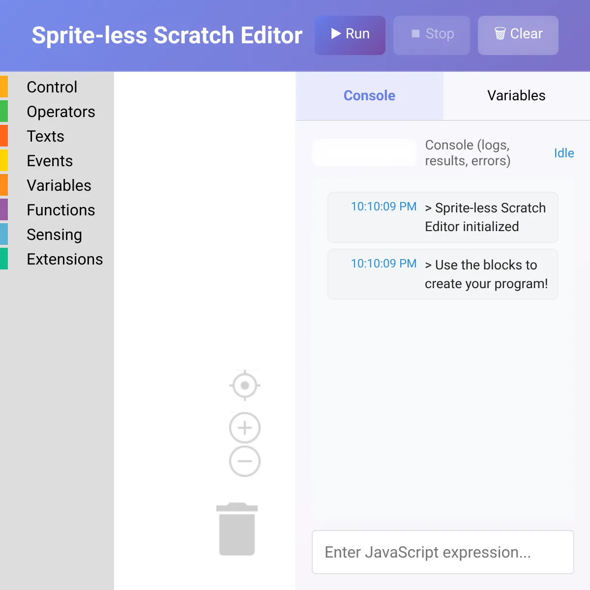 Sprite-less Scratch Editor
