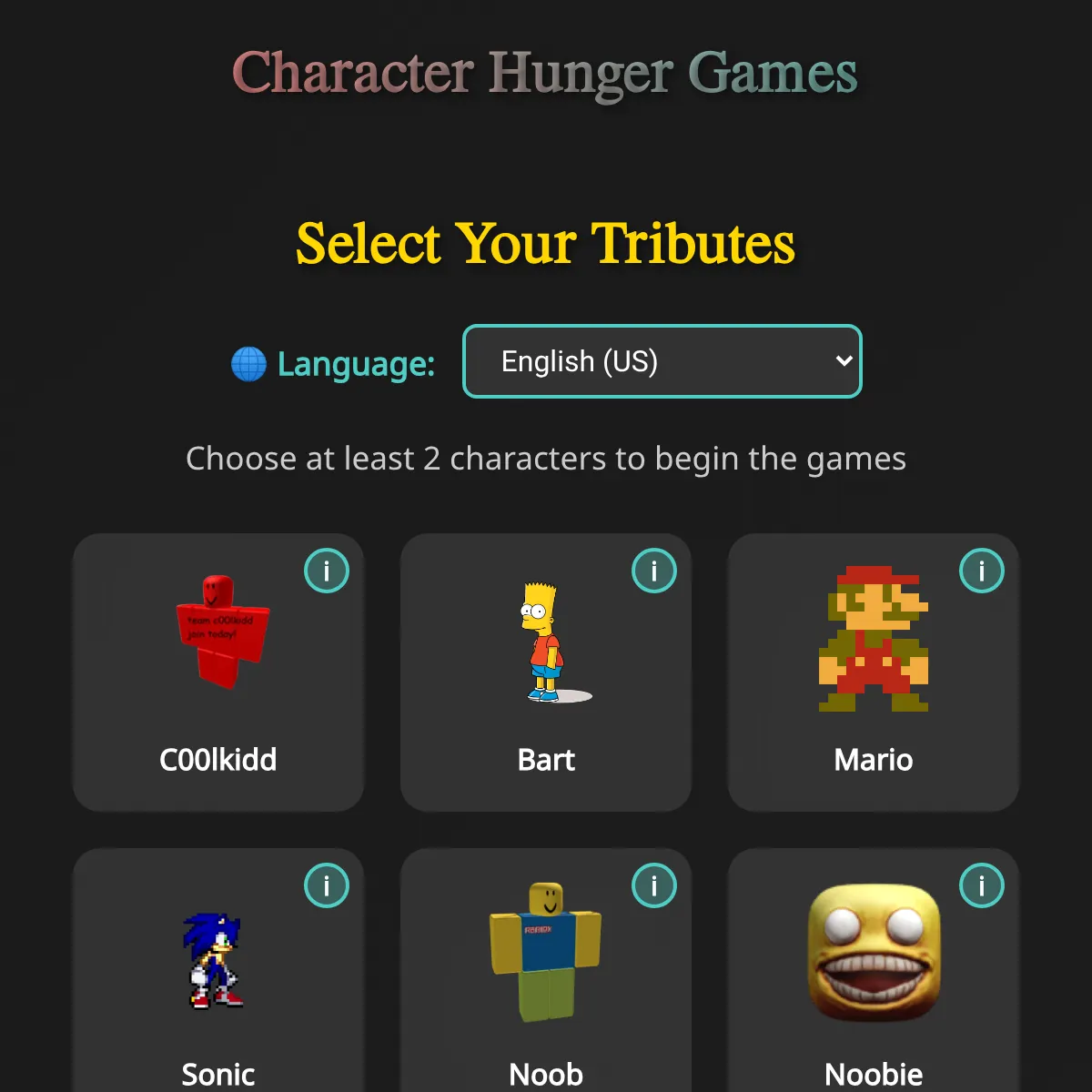 Character Hunger Games
