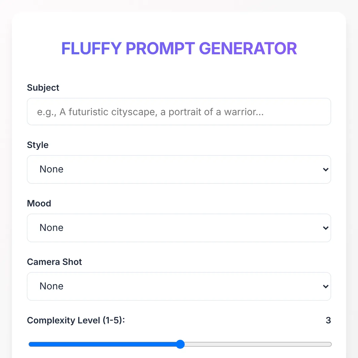 FLUFFY PROMPT GENERATOR