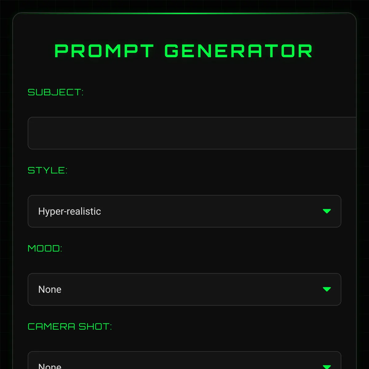 PROMPT GENERATOR BASIC