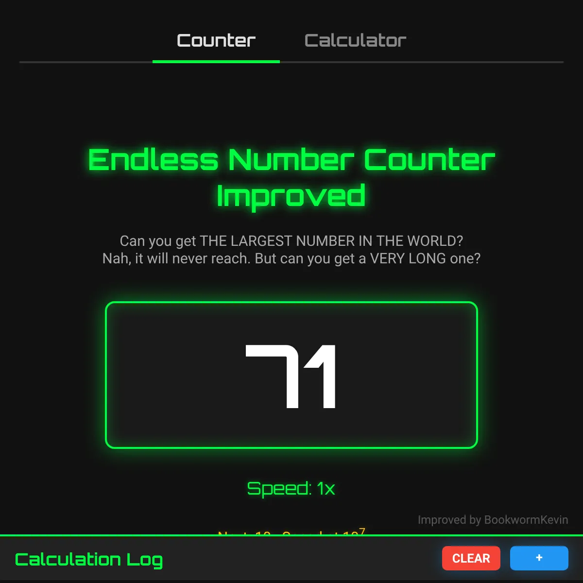 Endless Number Counter Improved