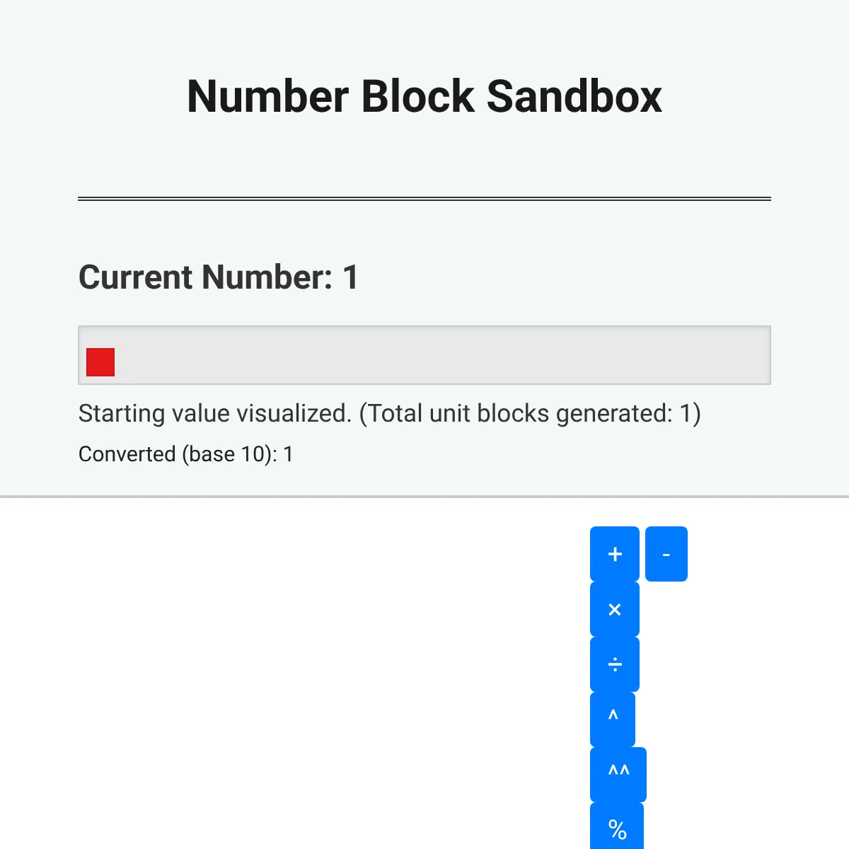 Number Block Sandbox