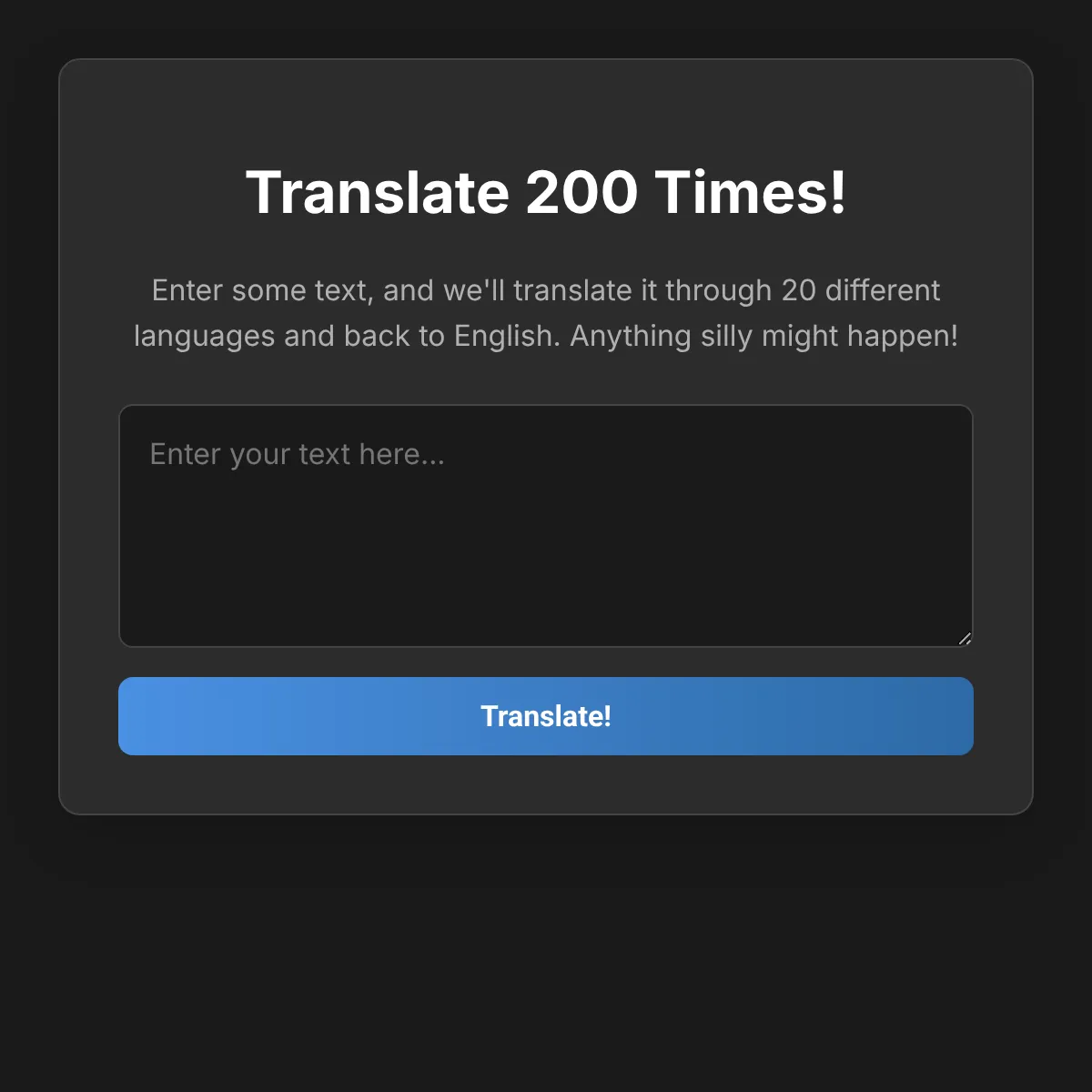 Translate 200 Times!