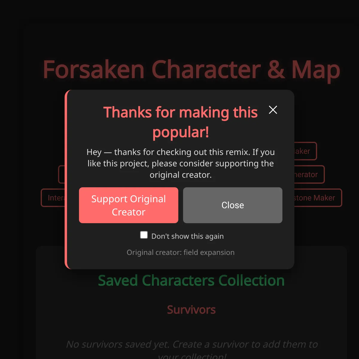 Forsaken Character & Map Maker