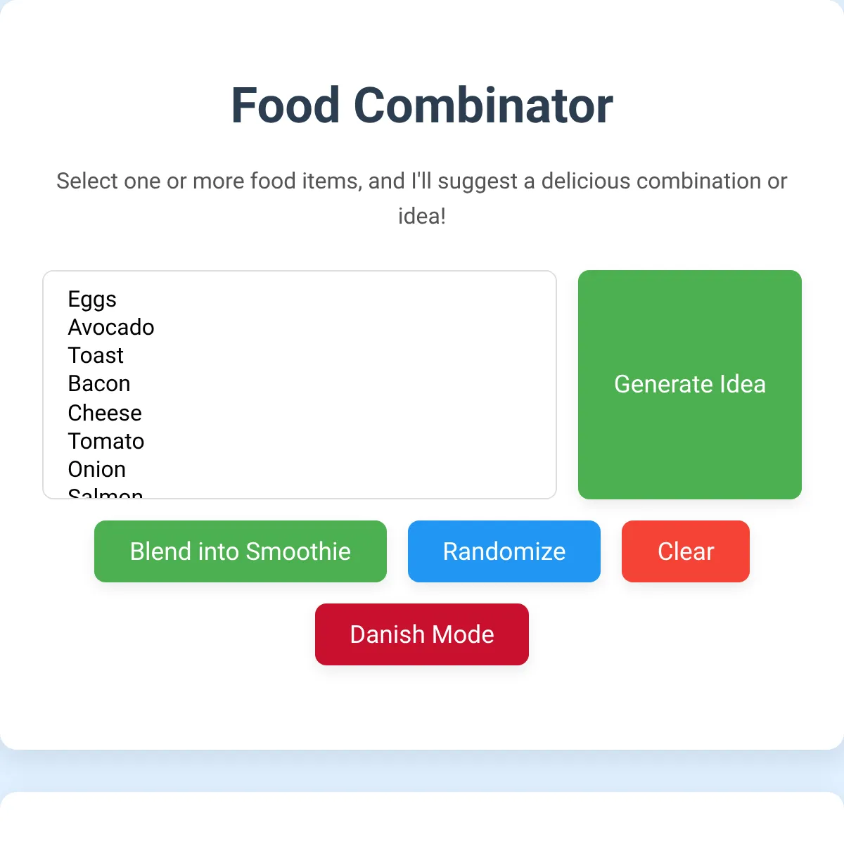 Food Combinator