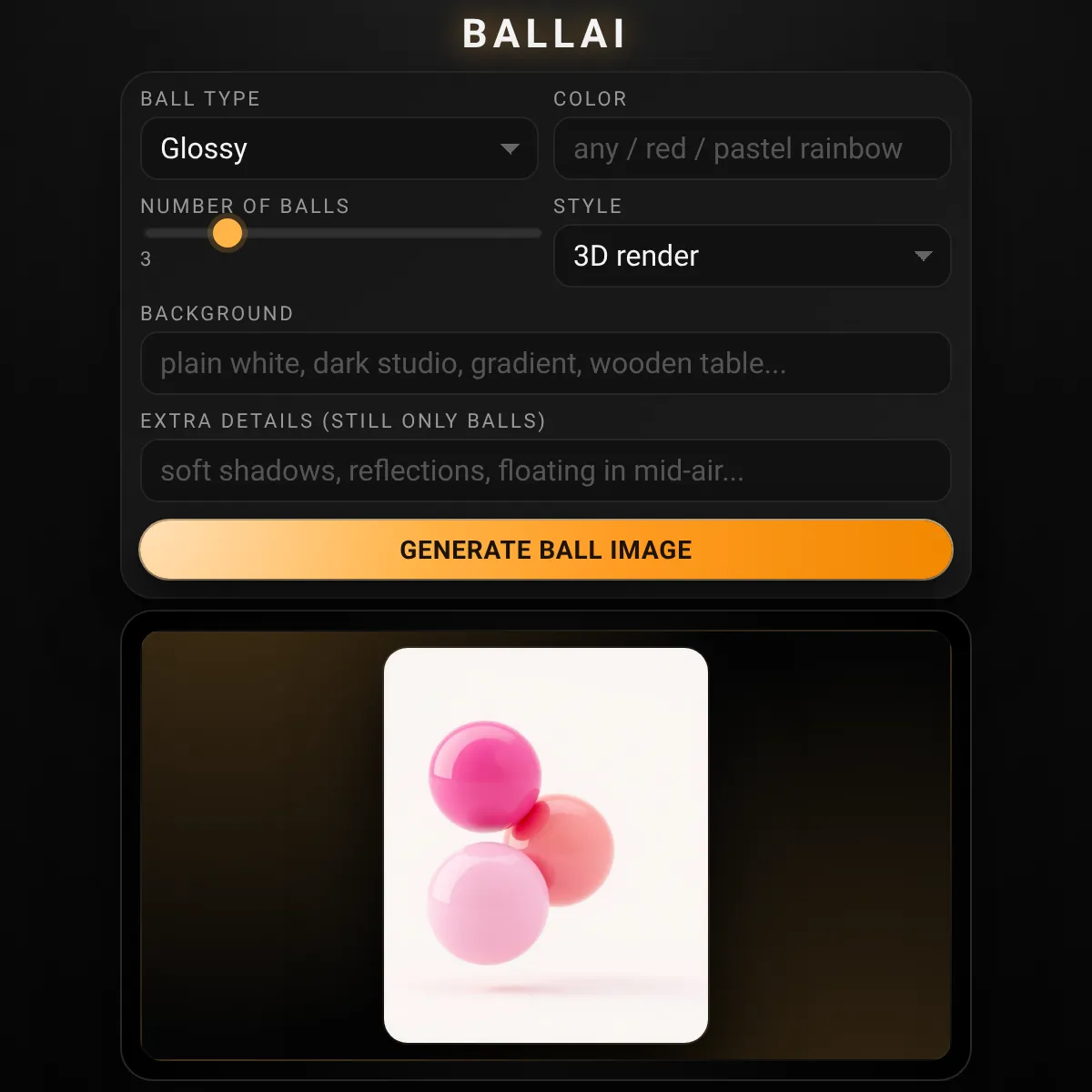 BallAI: The AI Ball Image generator!