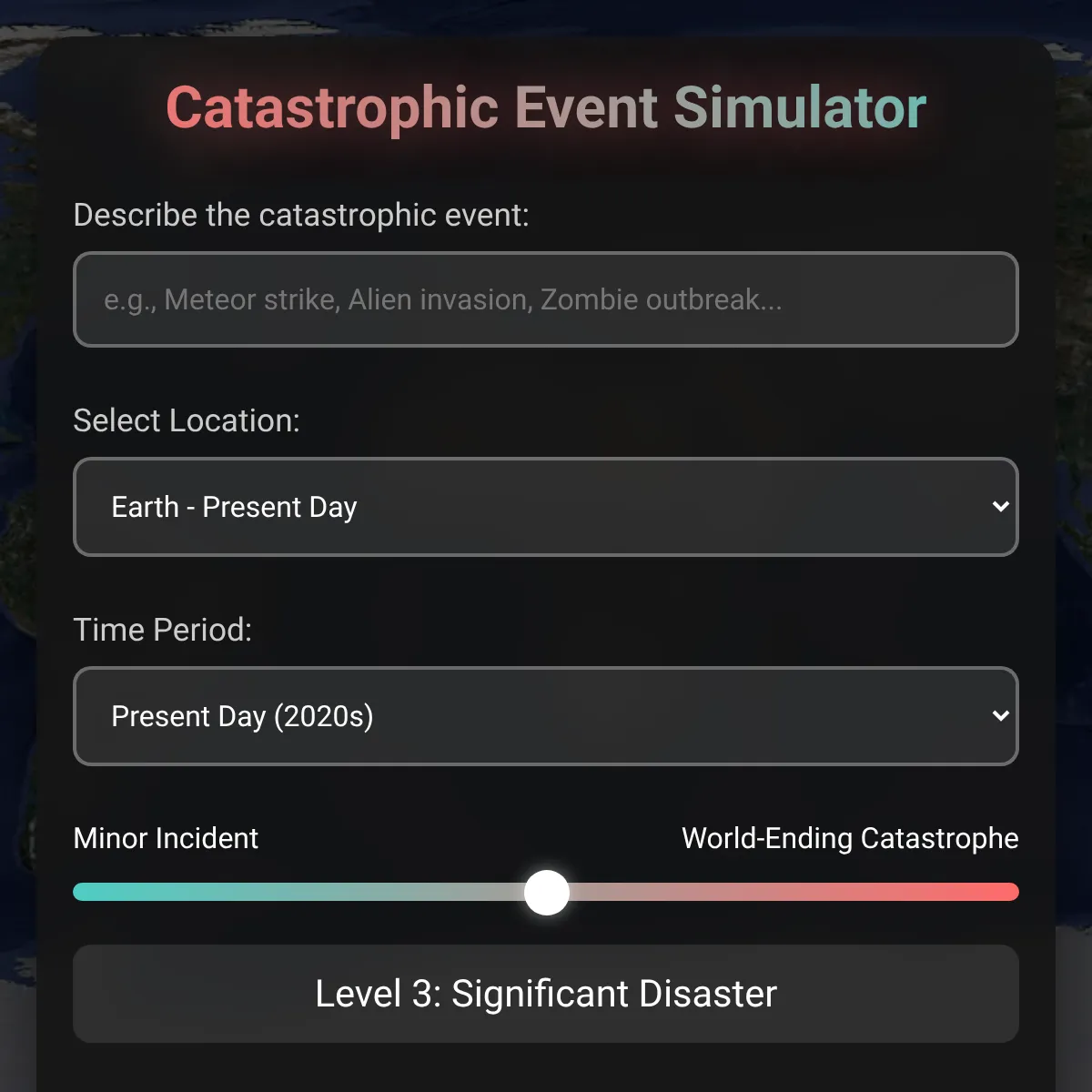 Catastrophic Event Simulator