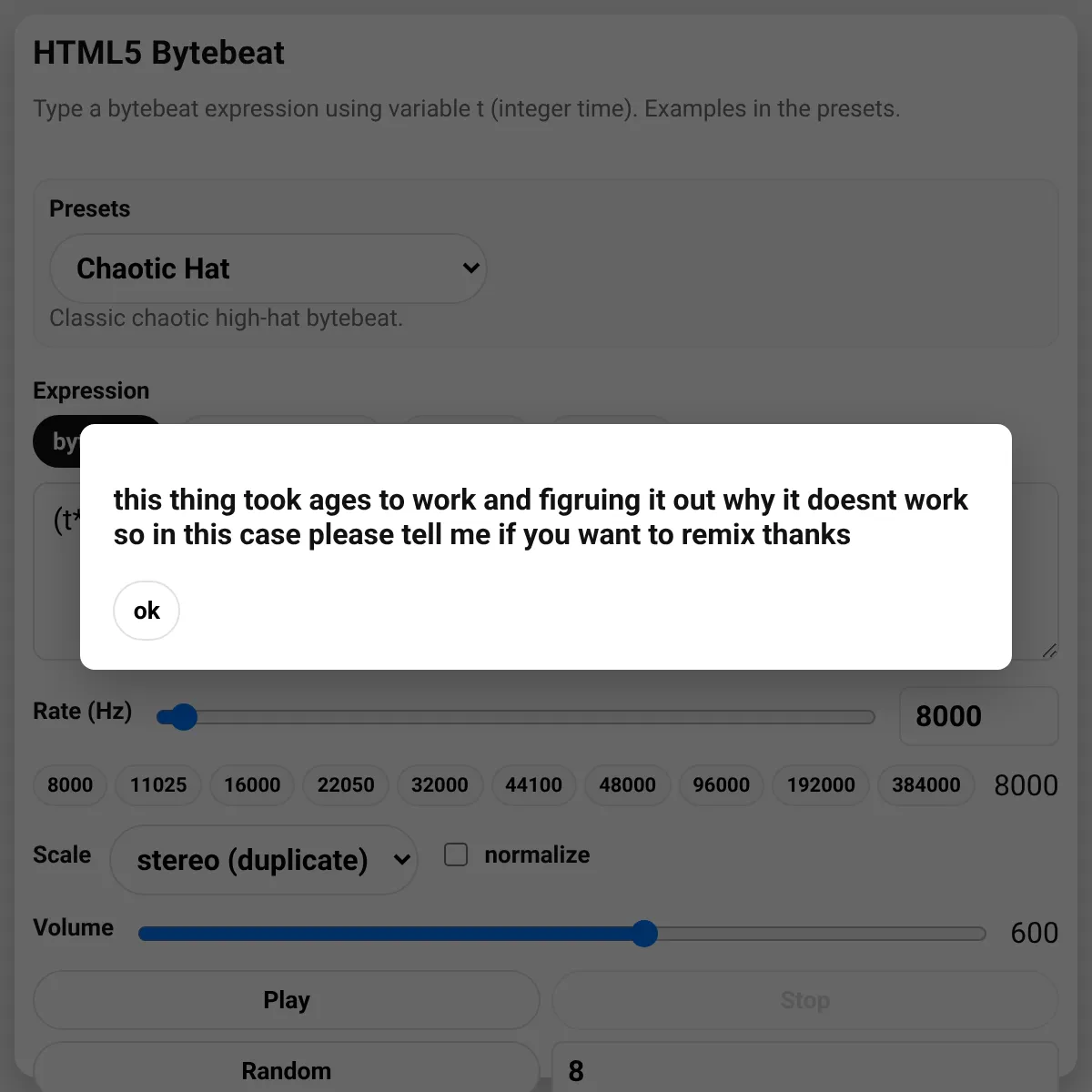 HTML5 Bytebeat