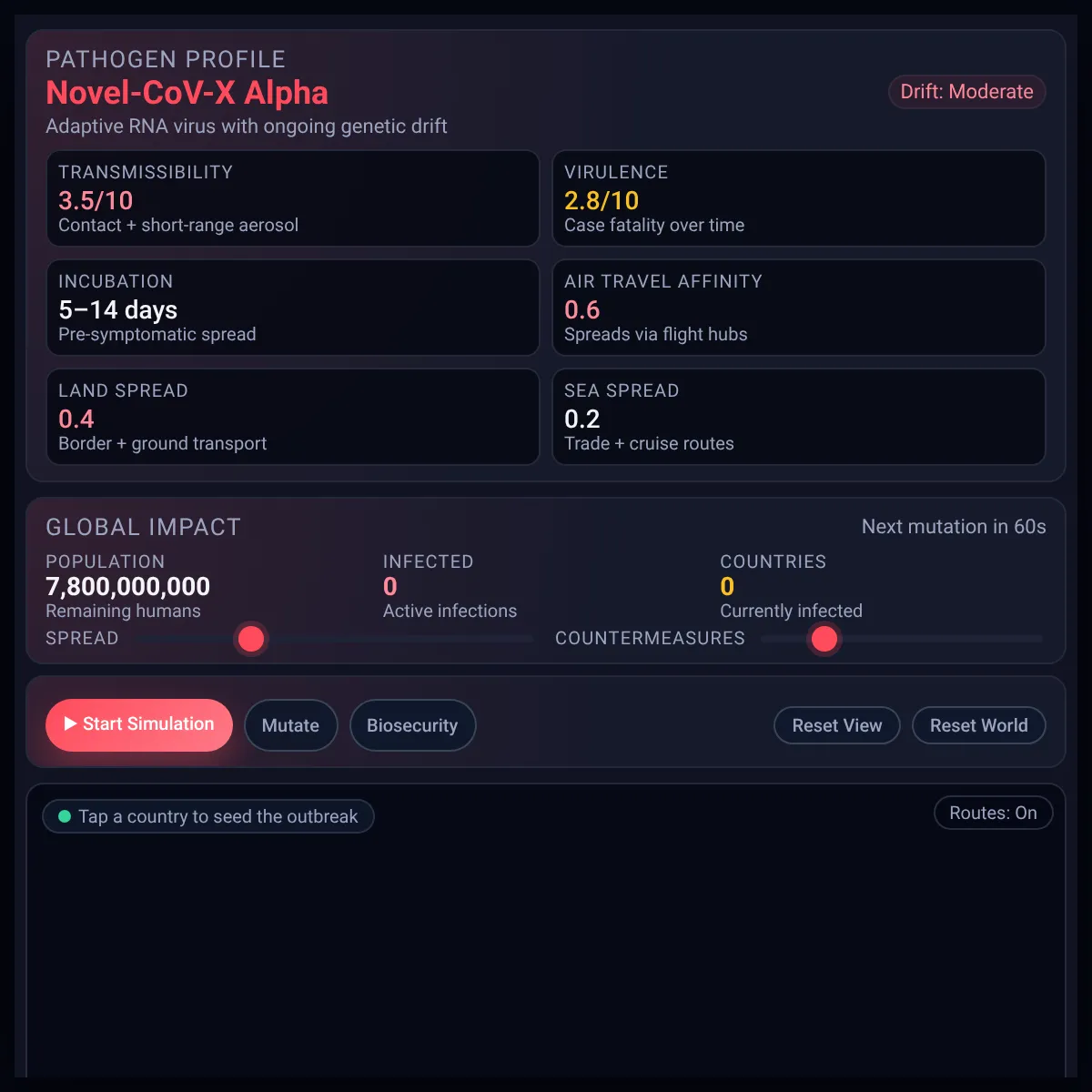 Global Pathogen Simulator: Interactive Outbreak