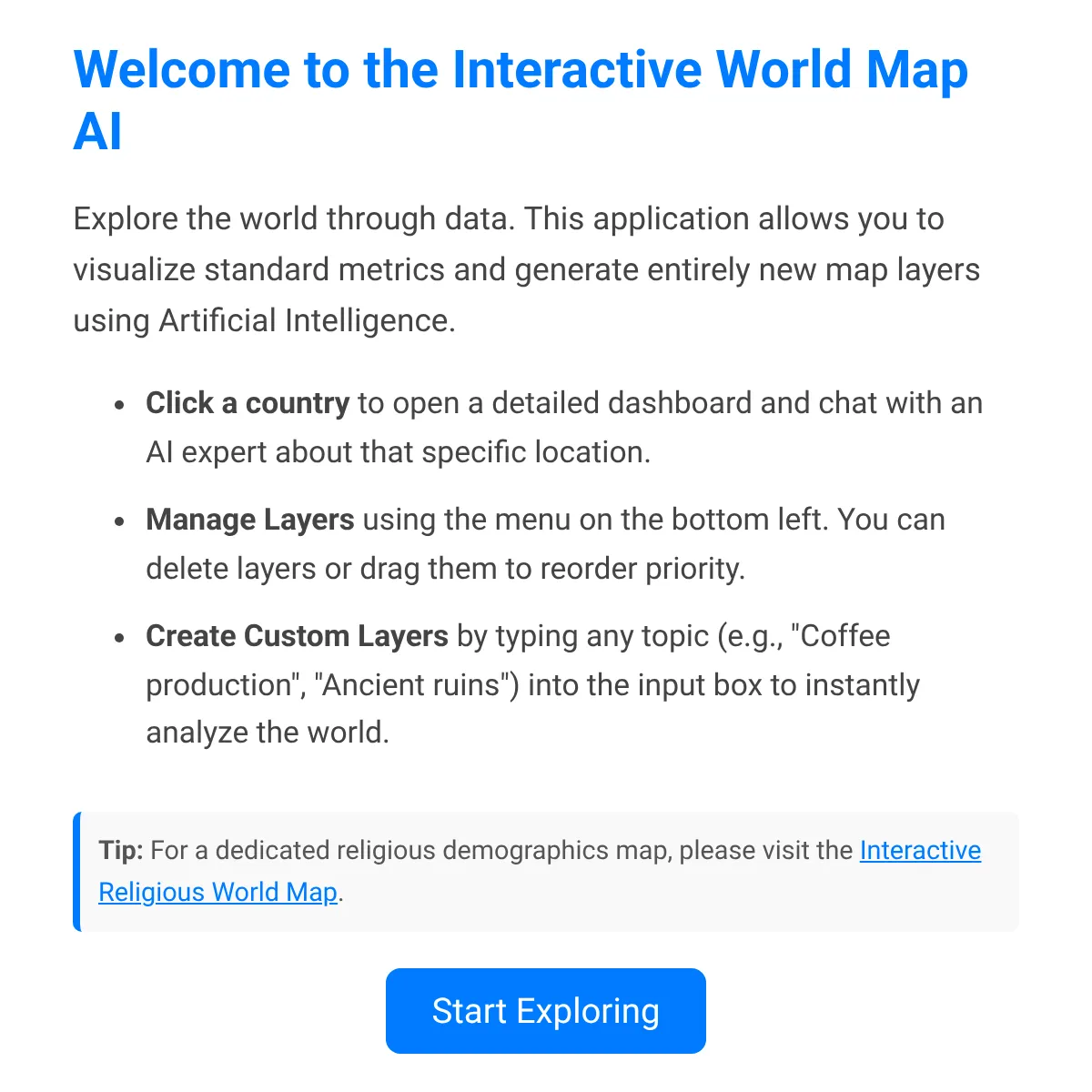 World Intel Map