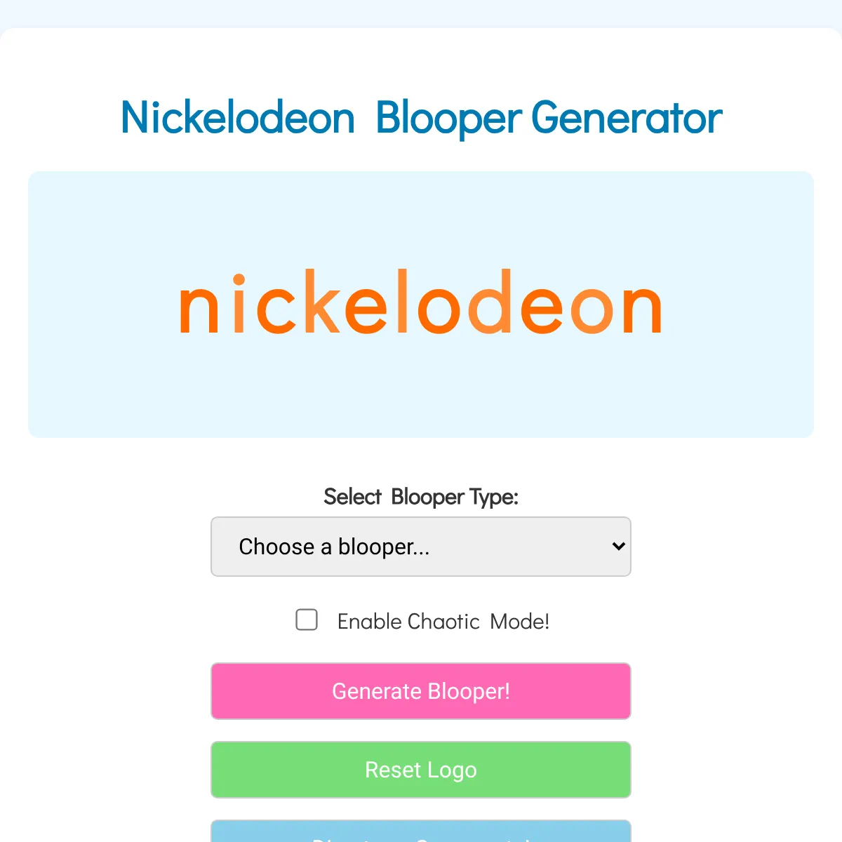 Nickelodeon Logo Blooper Generator