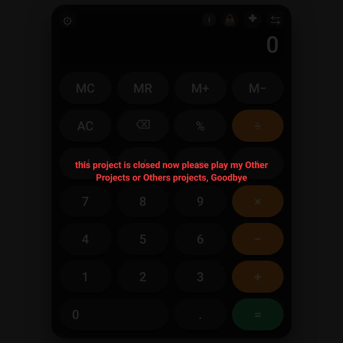 (CREATE MATH SYMBOL)Calculator Simulator