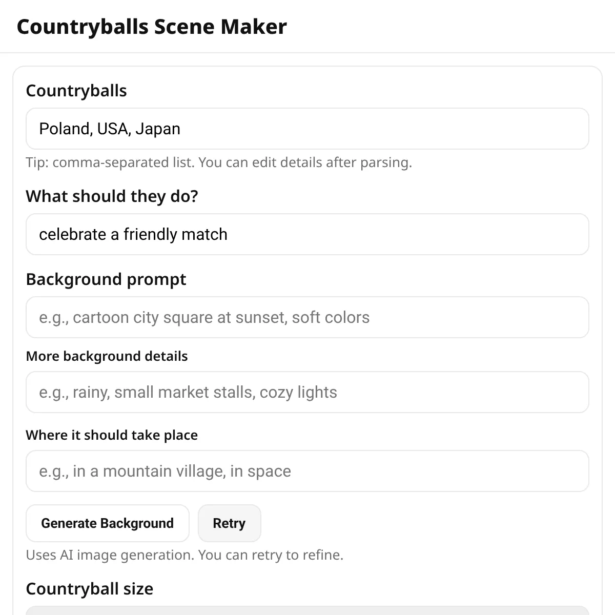 Countryballs Scene Maker