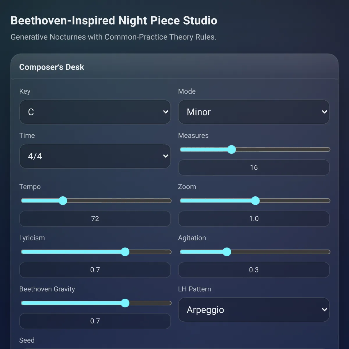 Beethoven‑Inspired Night Piece Studio