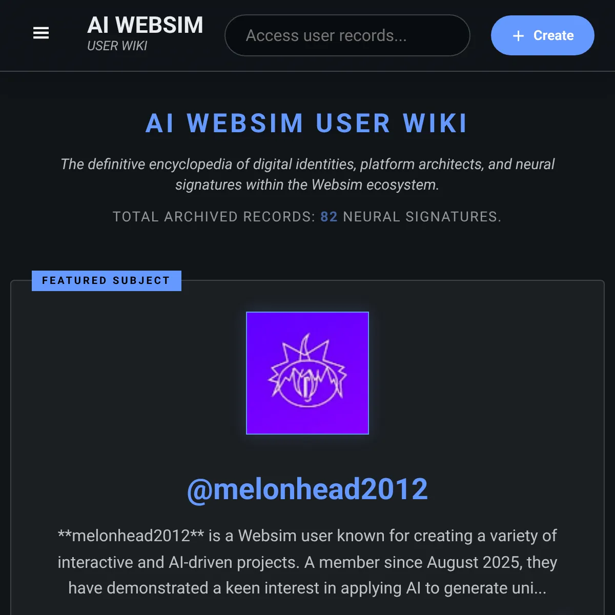 Websim User Encyclopedia